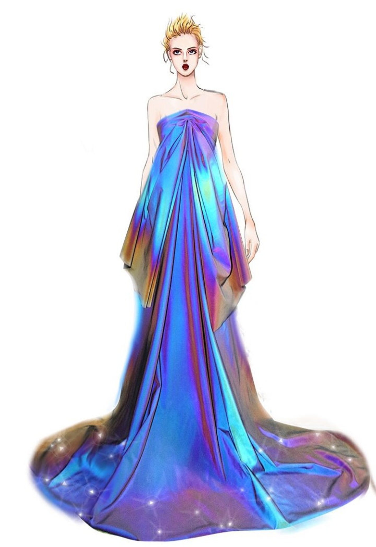 1 Yard 4-way Stretch Midnight Reflective Fabriciridescent - Etsy