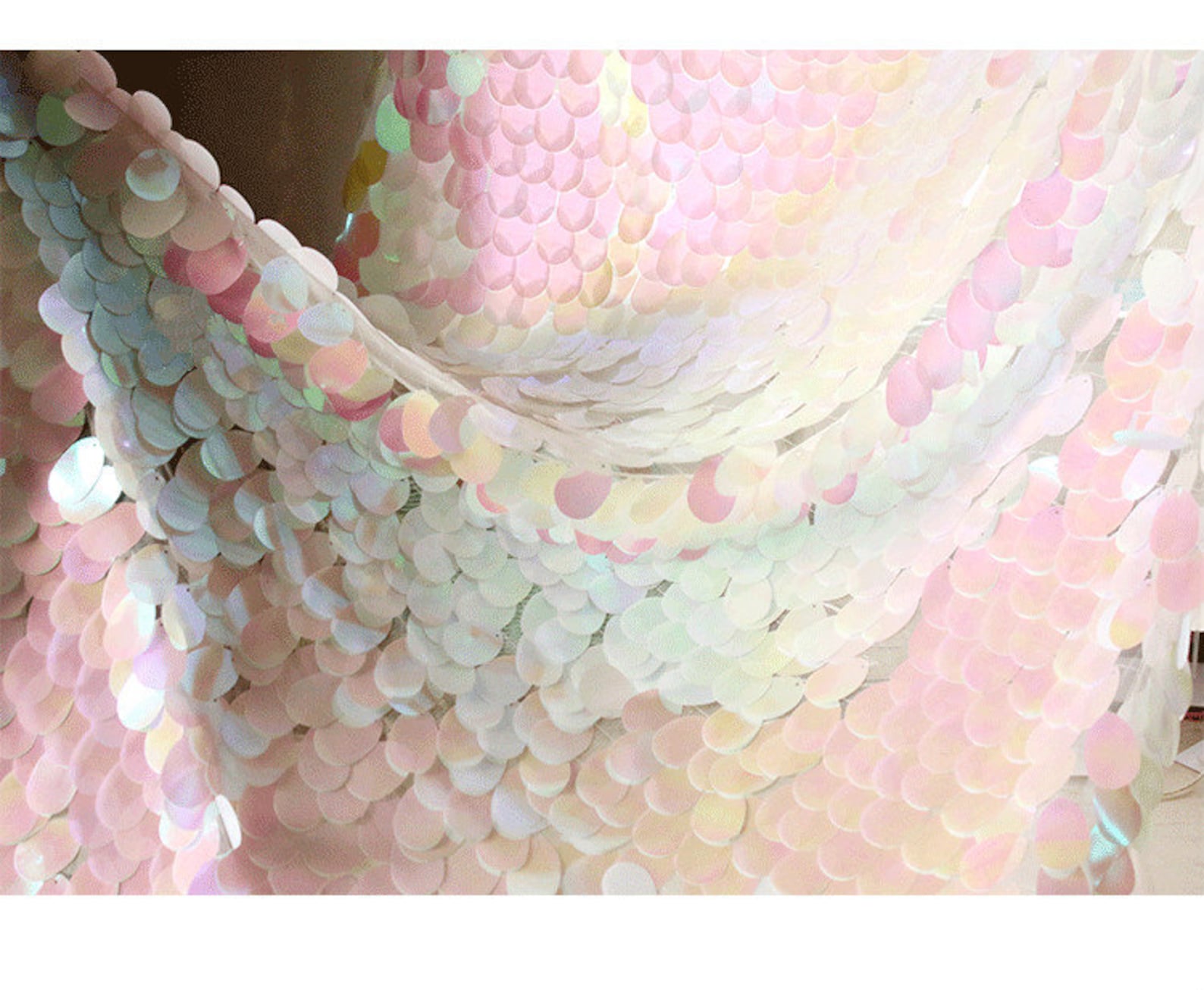 New!!1yard Blush Pink Jumbo Sequin Fabric,dangling Drop Sequin Tear ...