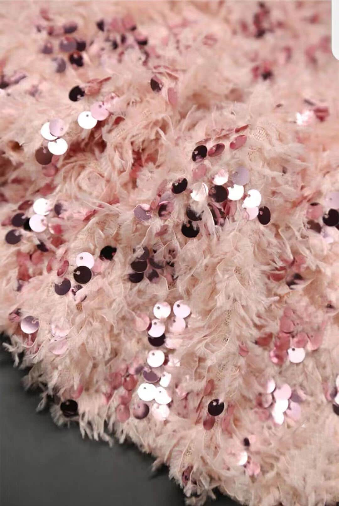 Grey Feather Velvet Sequin Fabric,imitation Feather Fabric,soft Smooth ...