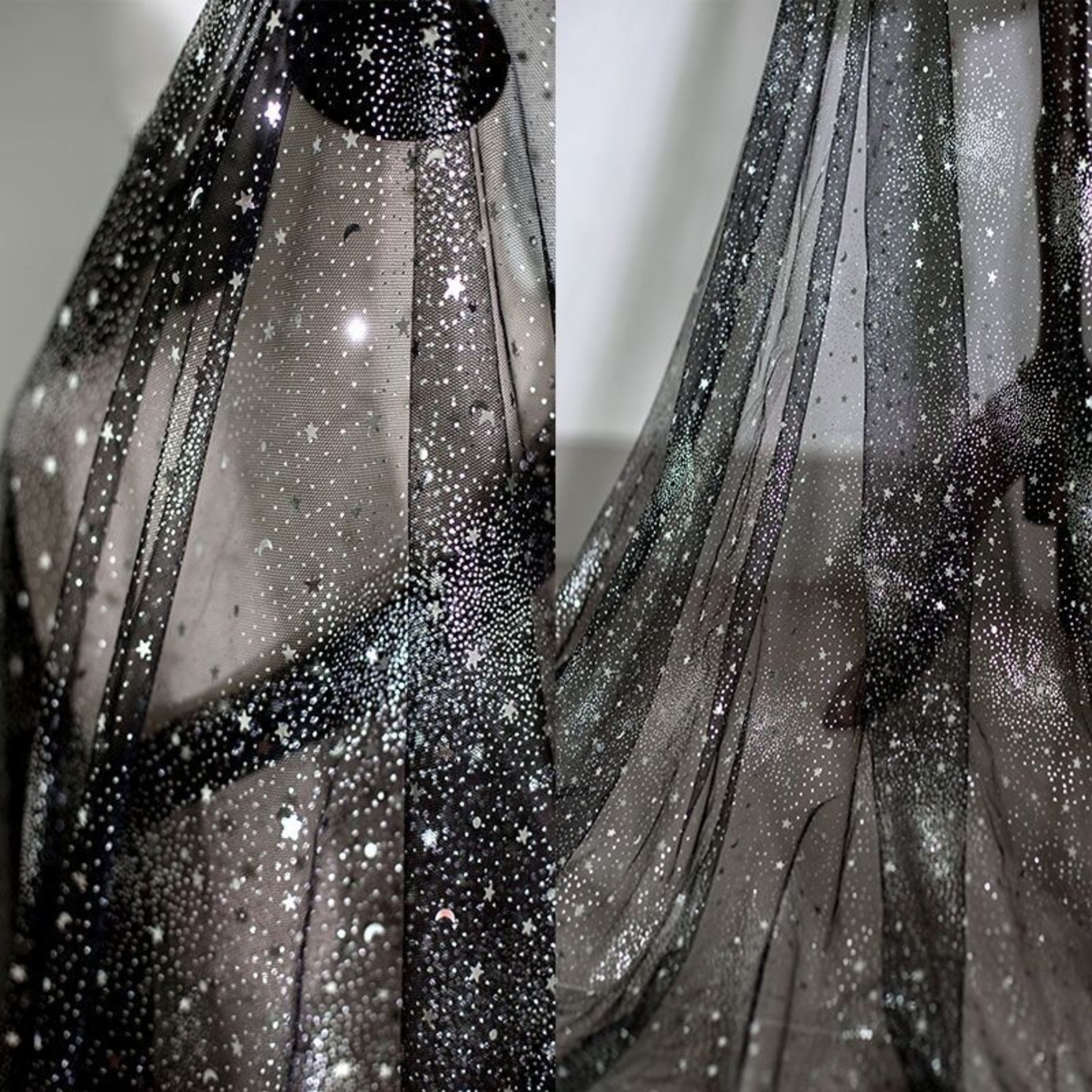 1yard Star Moon Tulle Fabricstars Moons&shiny Piont Print on - Etsy