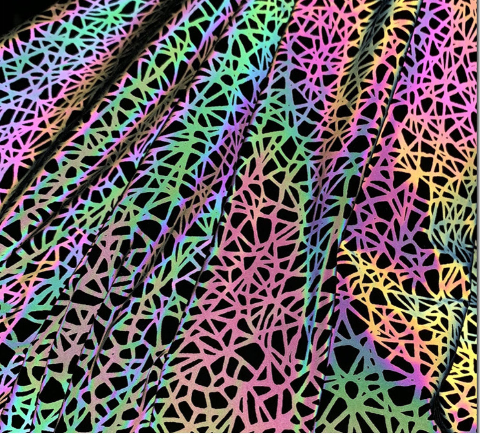 1yard Reflective Fabricreflective Iridescent Rainbow Color in - Etsy