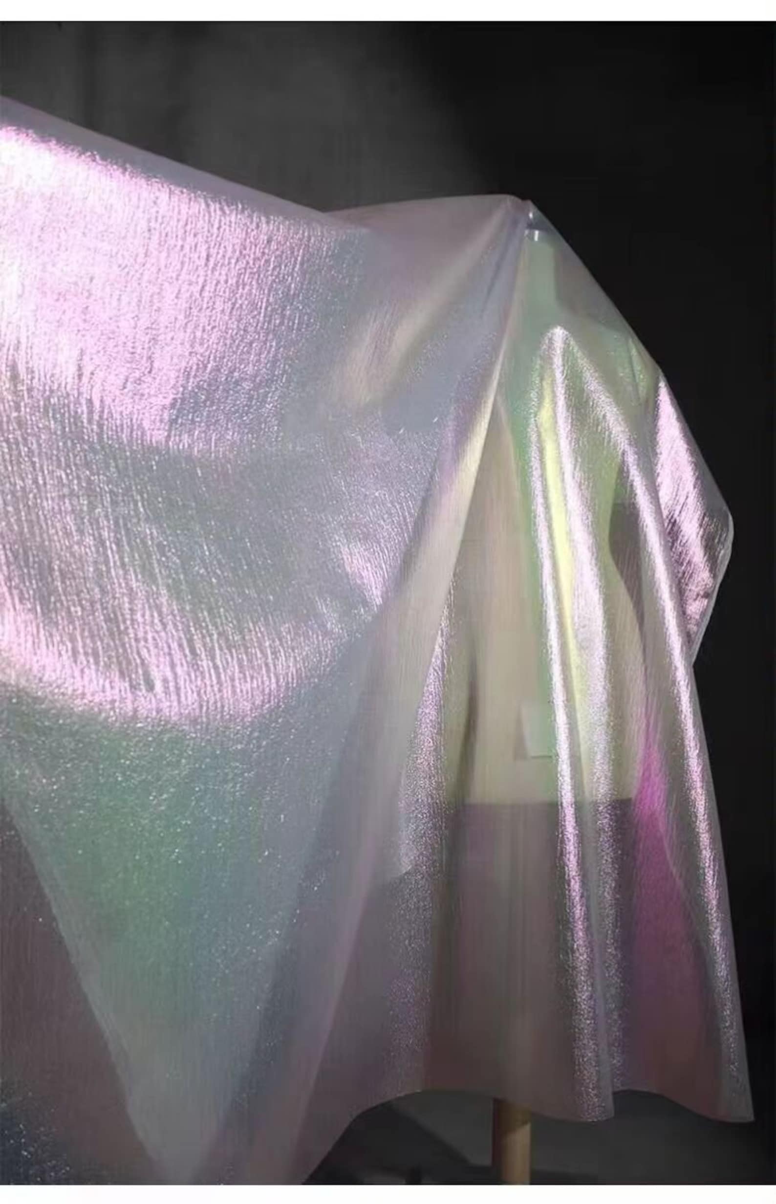 Iridescent Folds Pearl Yarn, Crinkle Sheer Organza Fabric,pleated ...