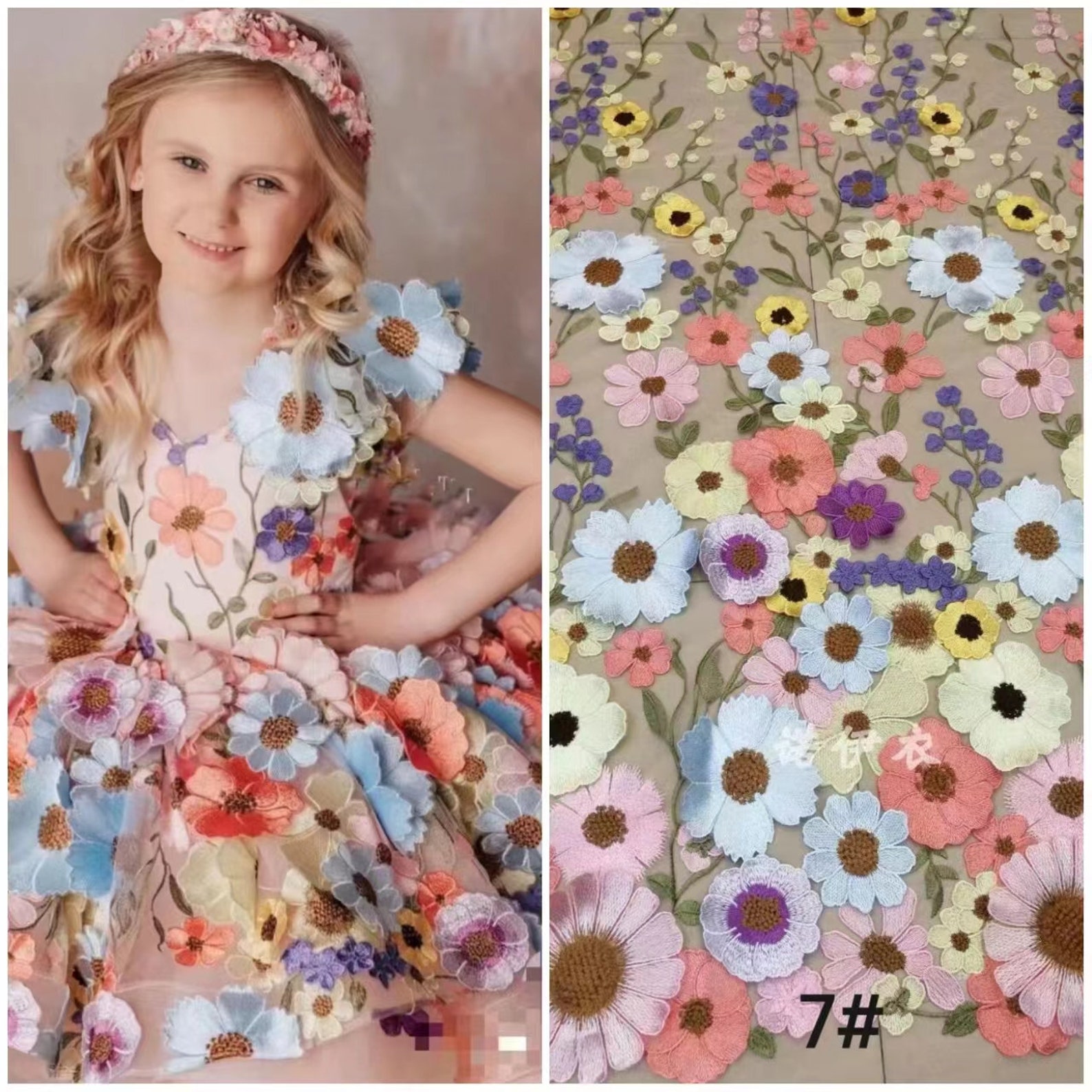 3D Flower Lace Fabric,colorful Tulle Lace With 3D Flowers,embroidery ...