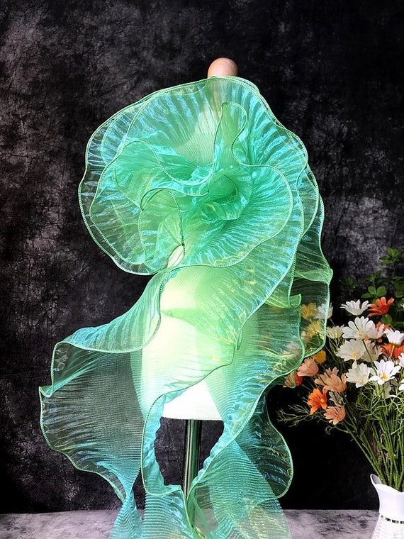 New1yards Organza Lotus Lace Trimgreen Transparent Lace | Etsy