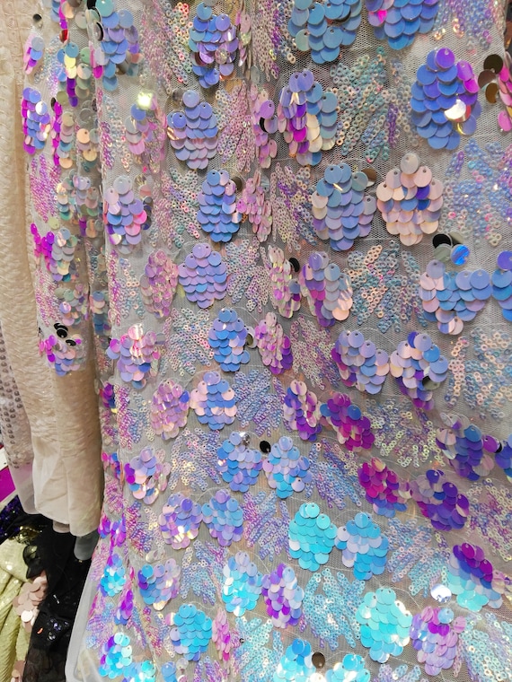 1yard Iridescent Flower Sequin Fabricgorgeous Grape Pattern - Etsy