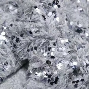 Grey Feather Velvet Sequin Fabric,imitation Feather Fabric,soft Smooth ...
