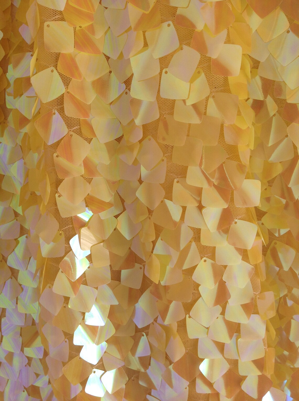 2018 New1 Yard Square Sequin Fabriciridescent Yellow Sequin - Etsy