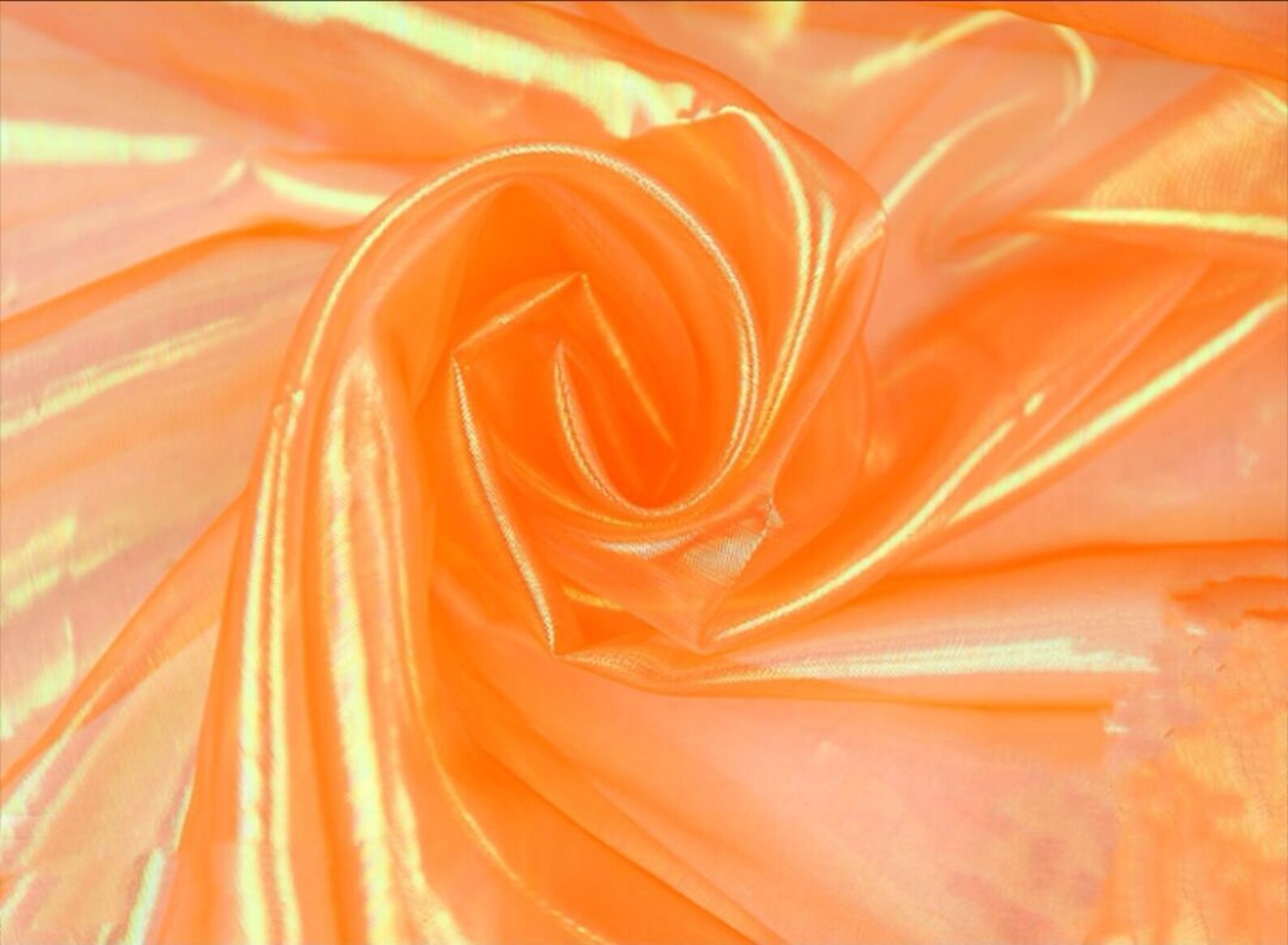 1yard Orange Organza Fabric,holographic Organza Fabric.smooth Orange ...