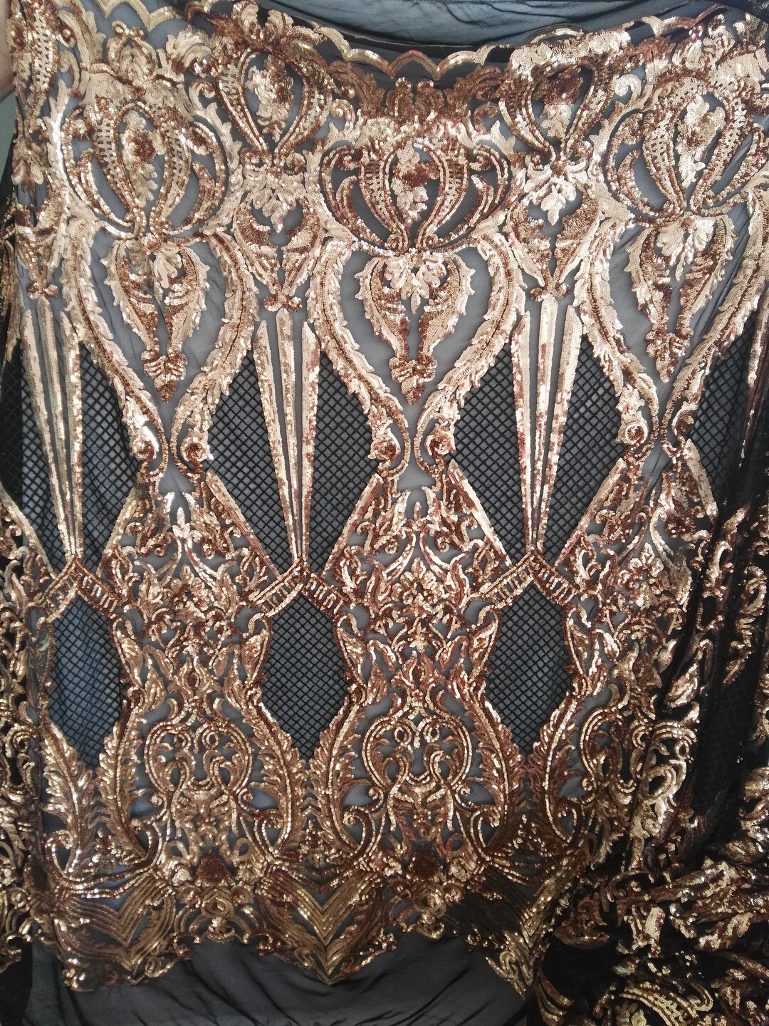 Gold Sequin Fabric, Geometric Pattern Fabric,flower Sequin Lace Fabric ...