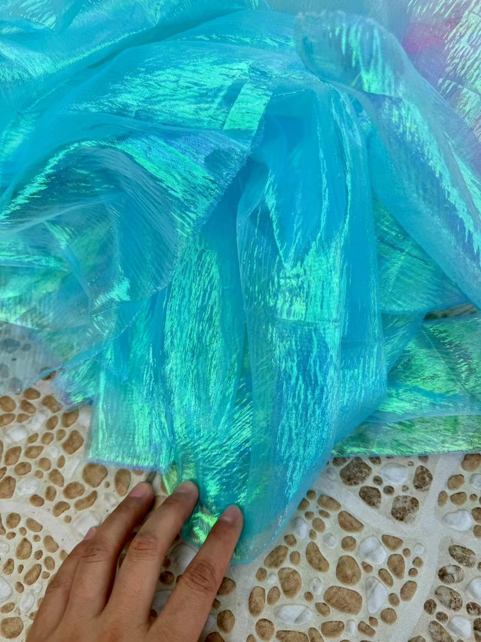 Laser Organza Fabric,shiny Iridescent Crinkle Sheer Organza Fabric ...