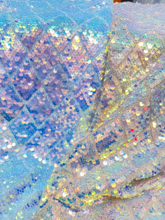 1yard Iridescent Soft Sequin Fabric iridescent Sequins on Shiny Fabric geometry Sequin Dress sequin Prom Dress party Dress evening Dress Etsy UK