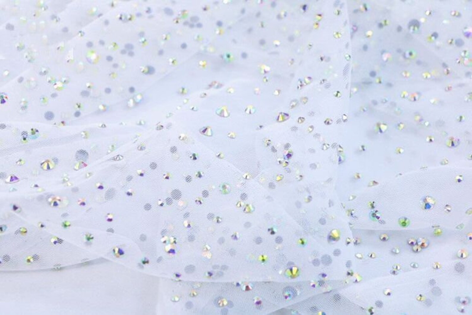 Iridescent Rainbow Rhinestone Mesh Fabricrhinestone Stick on - Etsy