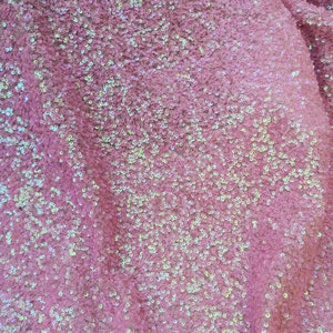 Pink Sequin Fabric,slight Stretch 2way Magic Fabric,embroidery Lace ...