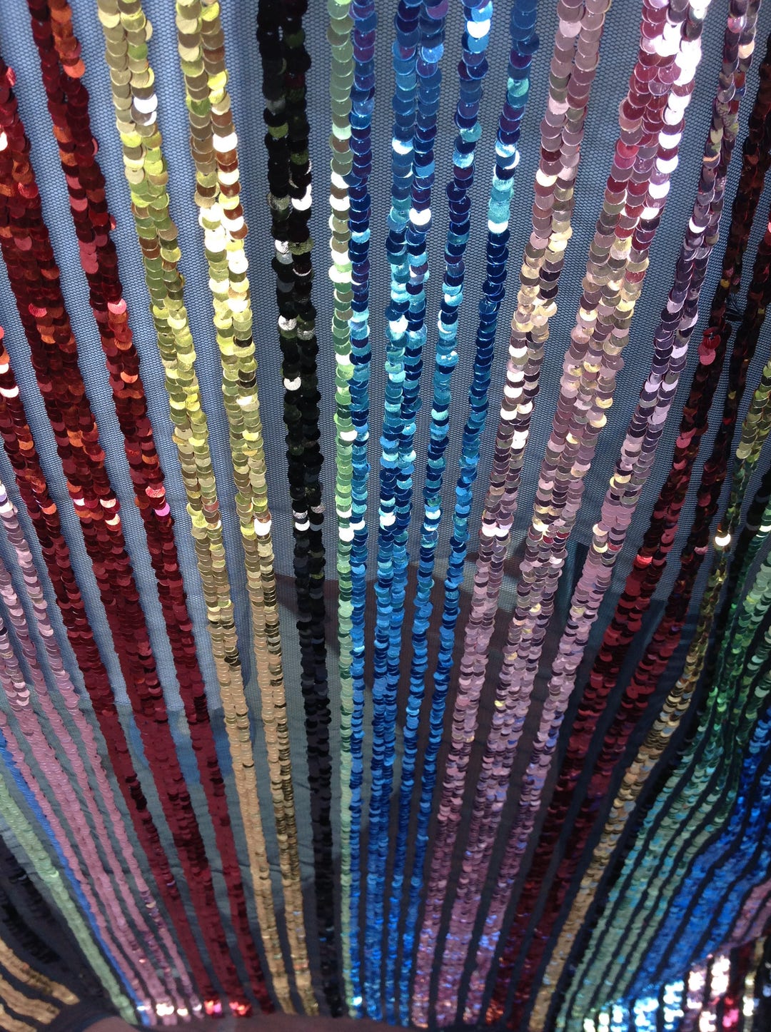New!!high Quality 1 Yard Multicolor Sequin Fabric,stripe Sequin Dress ...