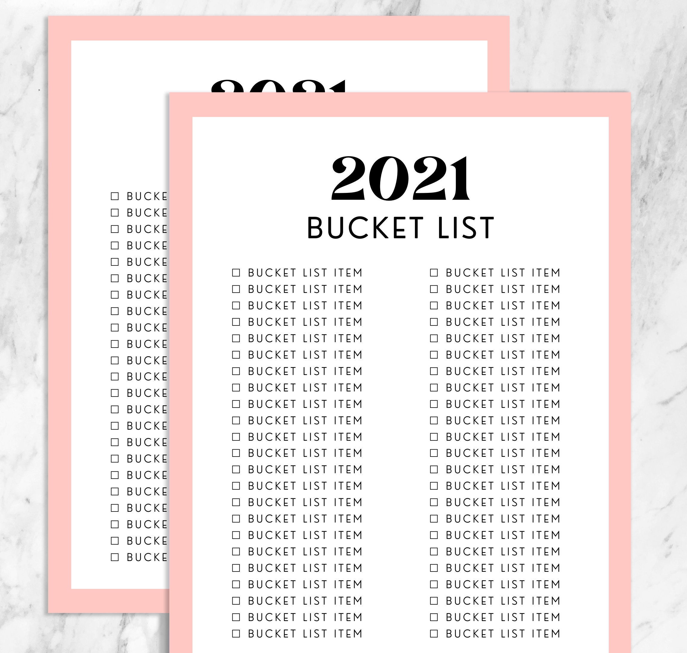Canva Template Editable Bucket List Template 2021 Bucket Etsy