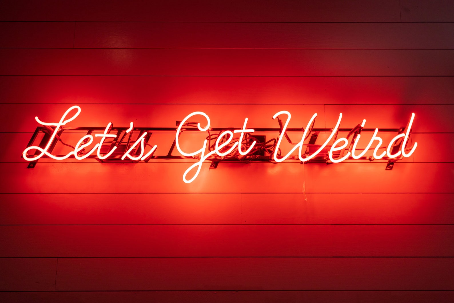Let's Get Weird Neon Sign Photography Print: Quirky Wall Art - Etsy