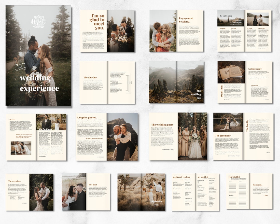 Wedding Photographer Wedding Guide Marketing Template for - Etsy