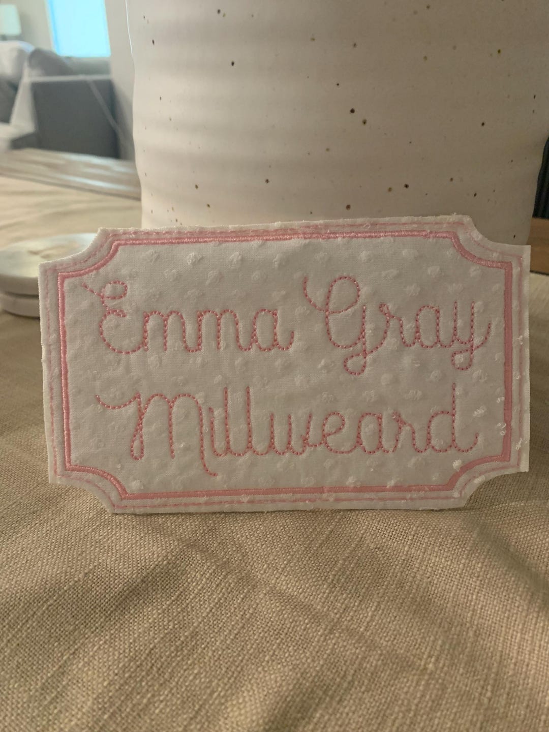 Personalized Embroidered Baby Name Plate - Crib - Bassinet - Newborn ...