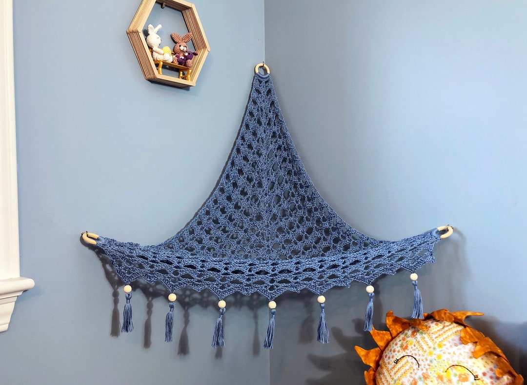 Corner Toy Hammock, Stuffed Animal Storage, Toy Storage, Plush Hammock ...