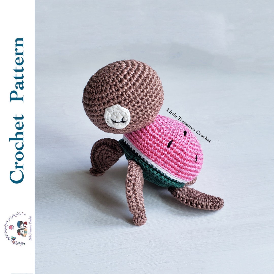 Crochet Pattern Sea Turtle Watermelon Crochet Amigurumi Pattern, Easy ...
