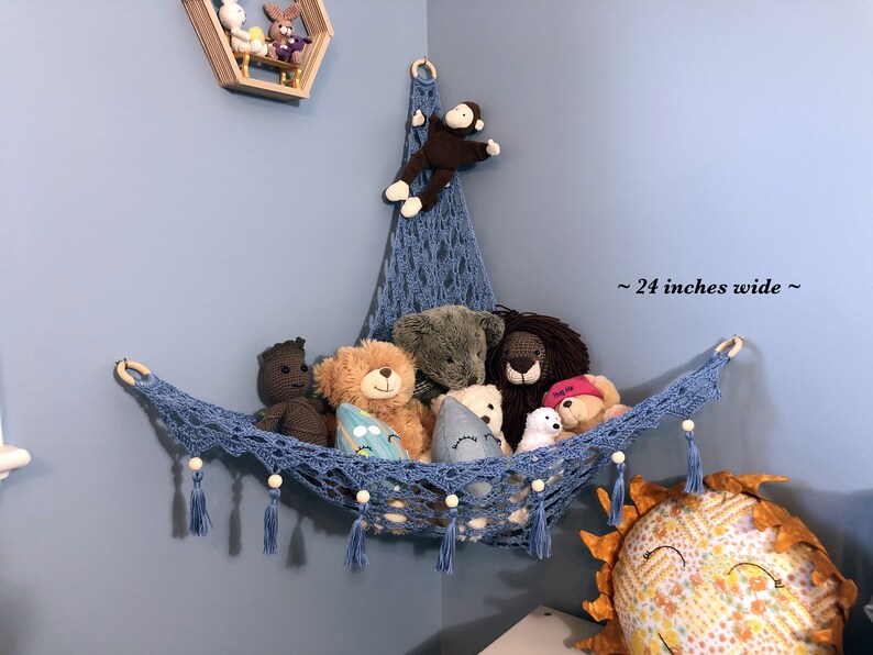 Corner Toy Hammock, Stuffed Animal Storage, Toy Storage, Plush Hammock ...
