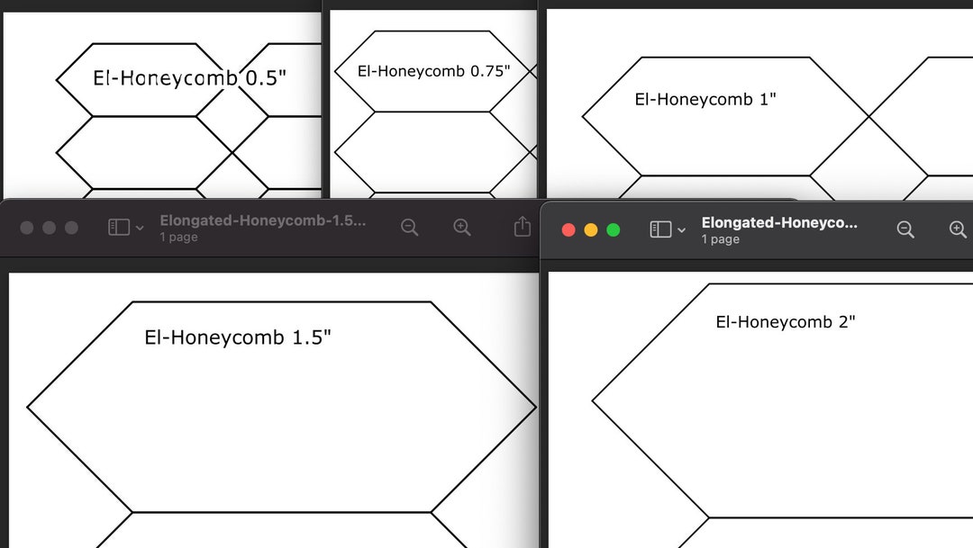 Elongated Honeycomb - Printable English Paper Piecing Template - Etsy
