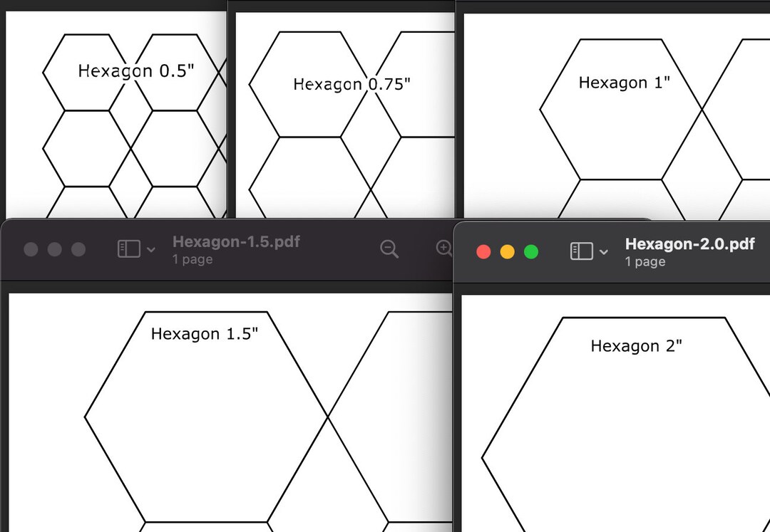 Hexagon Printable English Paper Piecing Template Etsy