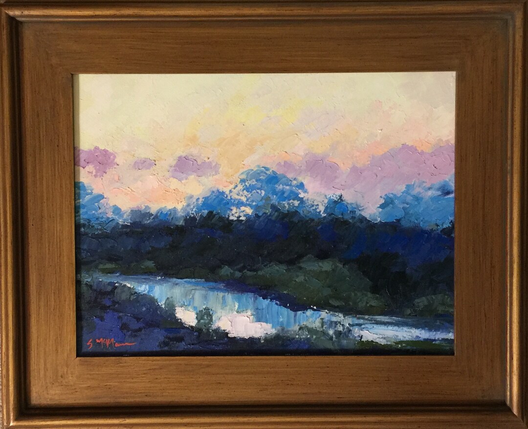 Sunrise Tonal Impressionism Landscape River Scene - Etsy