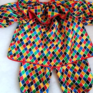 Infant Harlequin Costume, Colorful Clown Baby Dress, Jester Toddler ...