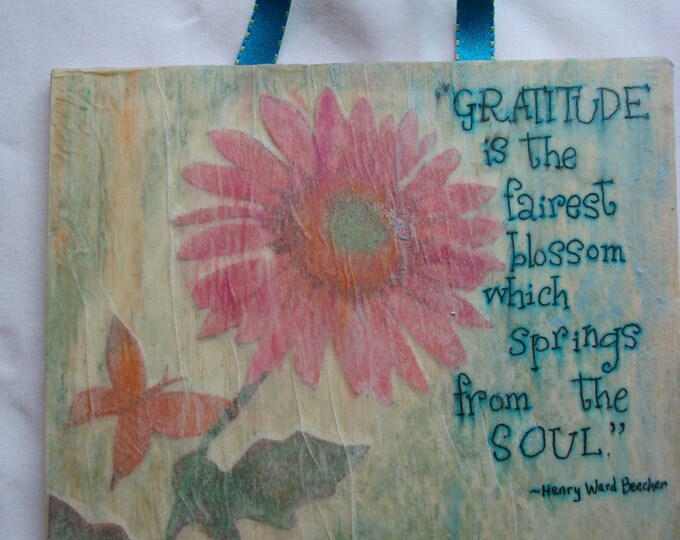 Gratitude: Calligraphy Quote on Collage, One of a Kind Piece - Etsy