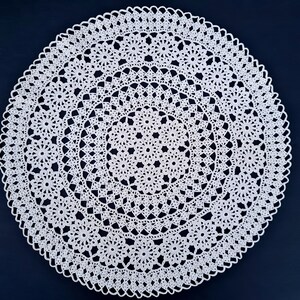 Cream Round Crochet Doily, Floral Motif Nightstand Doilies, 14 Inch ...