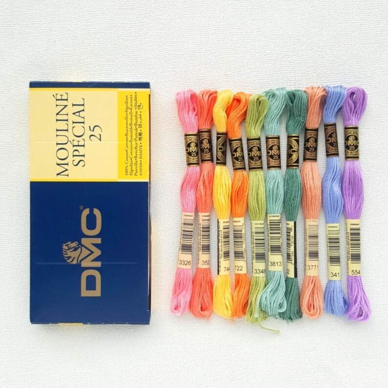 Bundle of 10 Pastel Embroidery Thread DMC Skeins Bulk of - Etsy