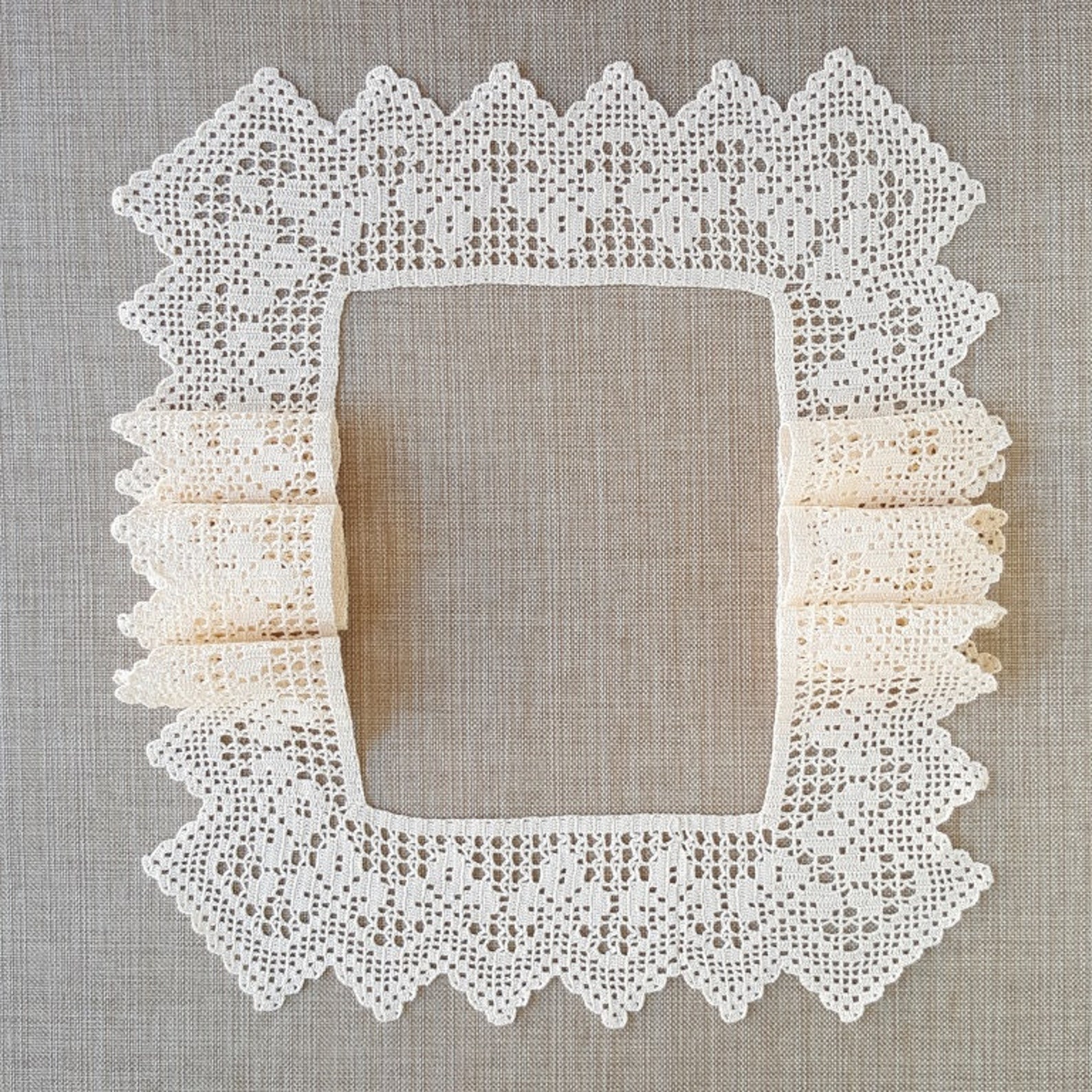 Hand Crocheted Border Fillet Crochet Lace Trim Linear or - Etsy