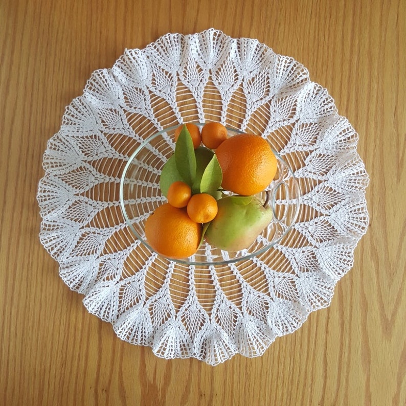 Large Centerpiece Lace Crochet Table Topper 18 Ruffled - Etsy