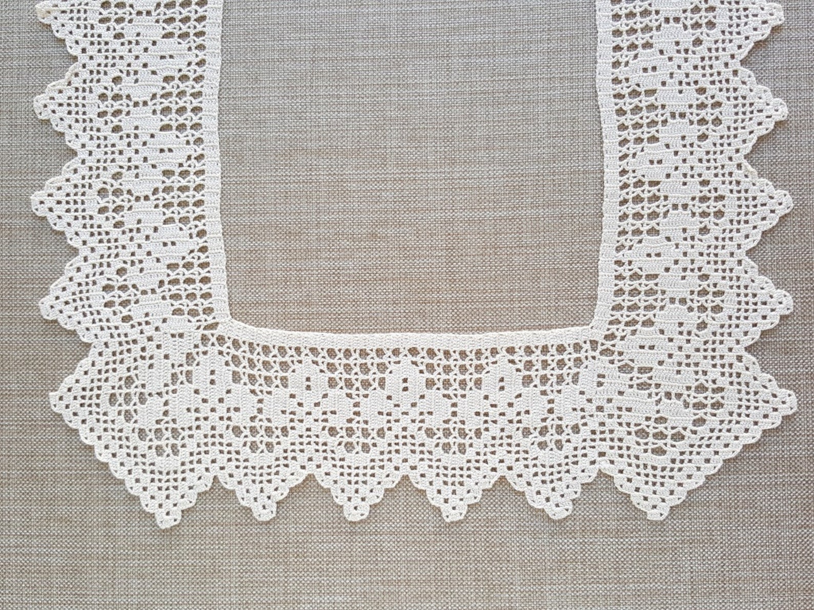 Hand Crocheted Border Fillet Crochet Lace Trim Linear or - Etsy