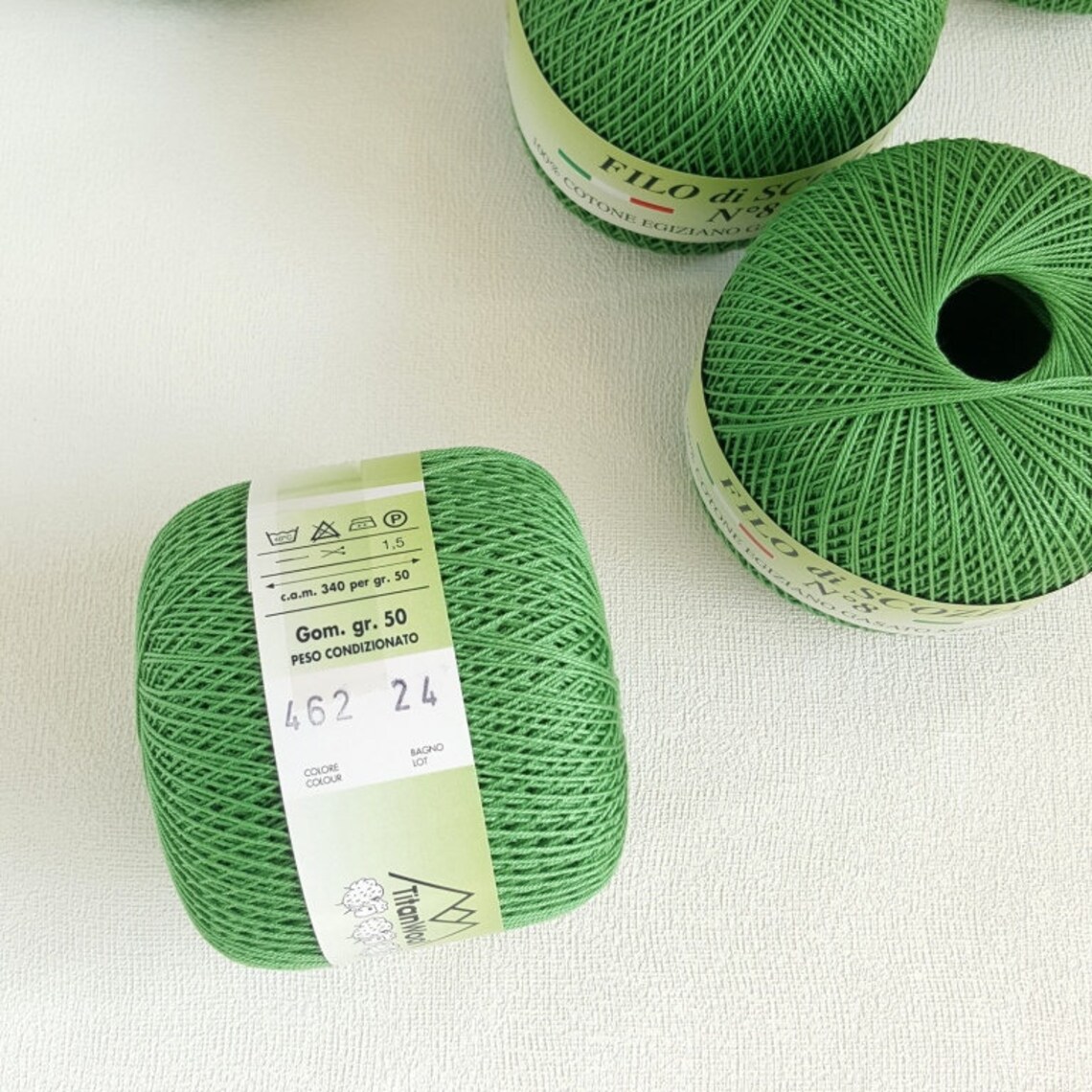 Emerald Green Titan Wool Filo Di Scozia Crochet Thread Size - Etsy