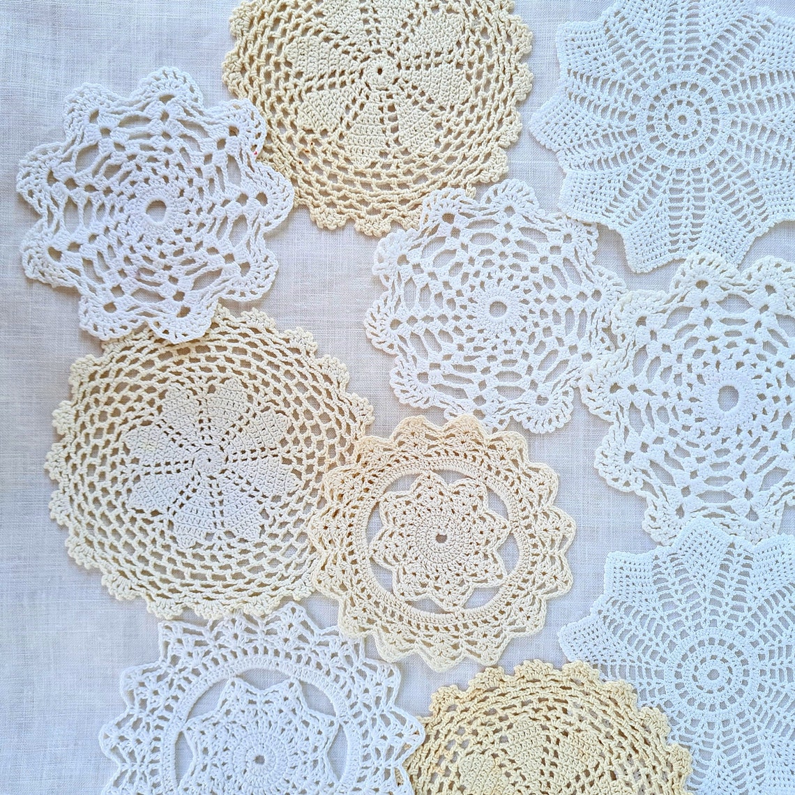 Assorted Doilies Mismatched Set of 10 Mixed Small Doilies | Etsy
