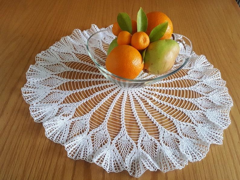 Large Centerpiece Lace Crochet Table Topper 18 Ruffled - Etsy