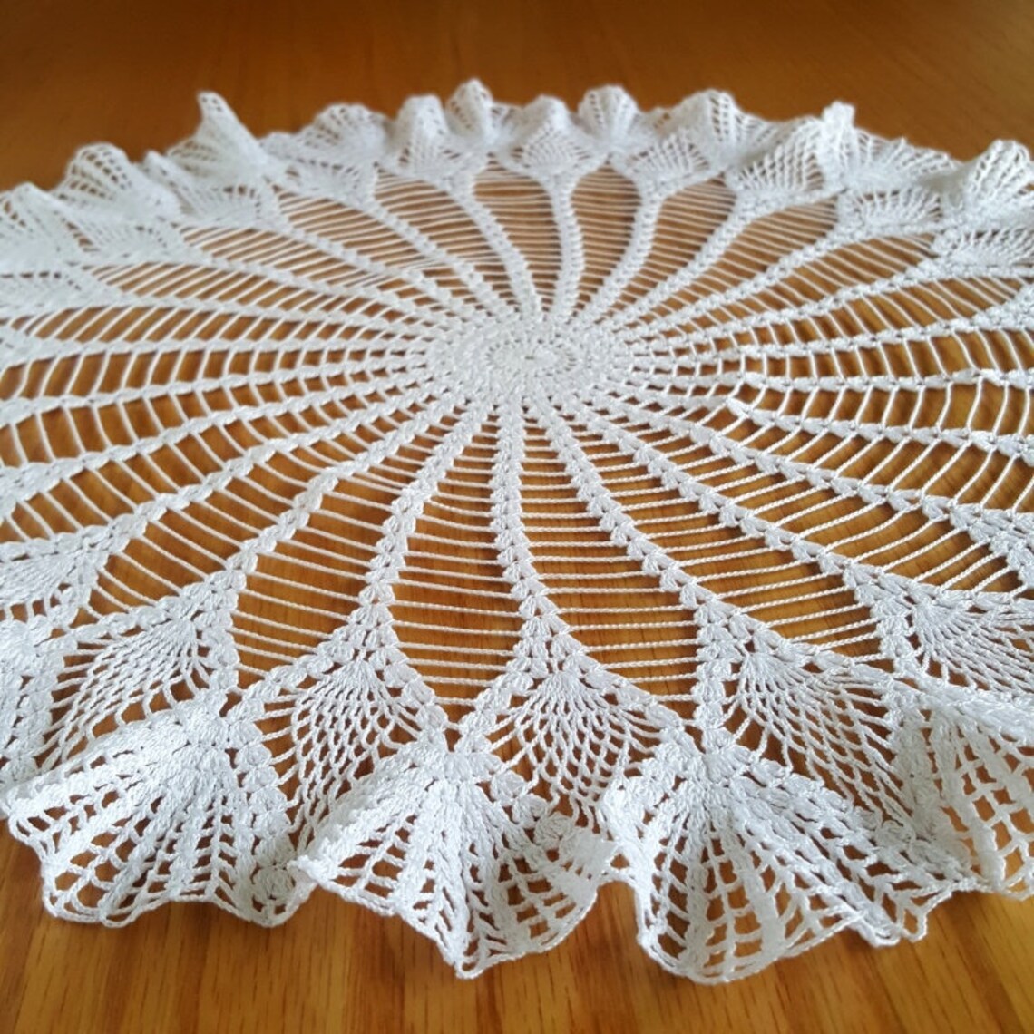 Large Centerpiece Lace Crochet Table Topper 18 Ruffled - Etsy