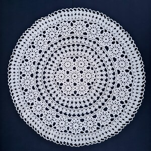 Cream Round Crochet Doily, Floral Motif Nightstand Doilies, 14 Inch ...