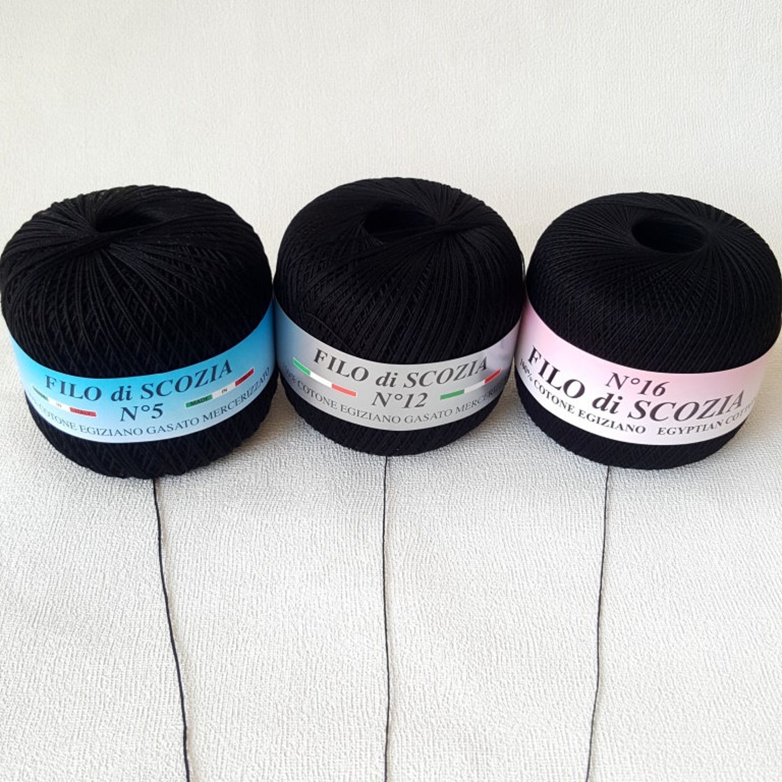 Black Crochet Thread Titan Wool Filo Di Scozia Size 5 8 or | Etsy