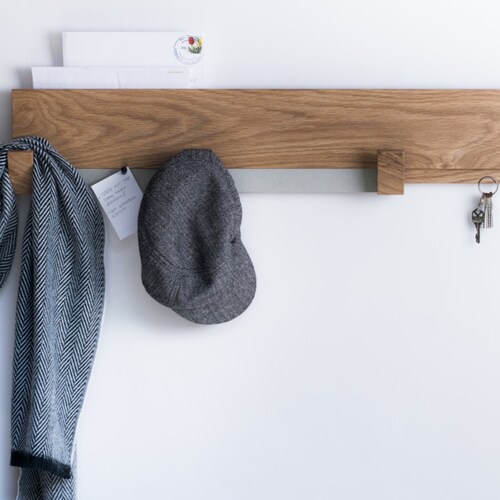 Entryway Wall Rack White Oak Wood - Etsy