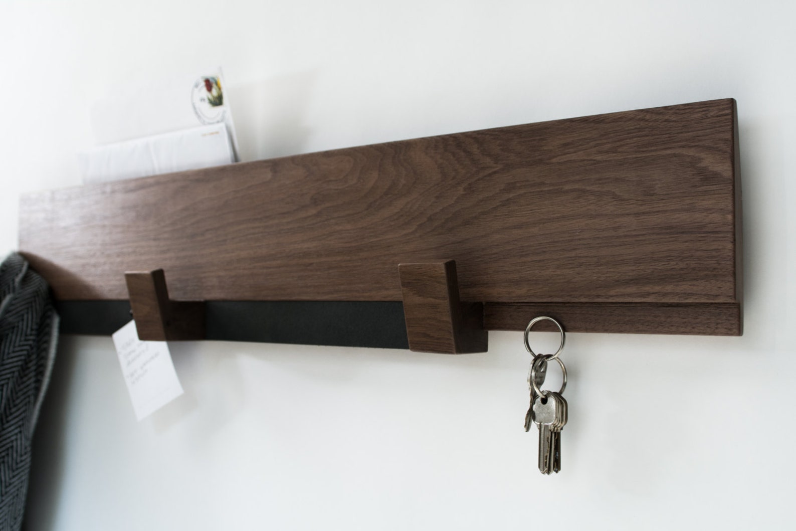 Entryway Wall Rack - Walnut Wood - Etsy