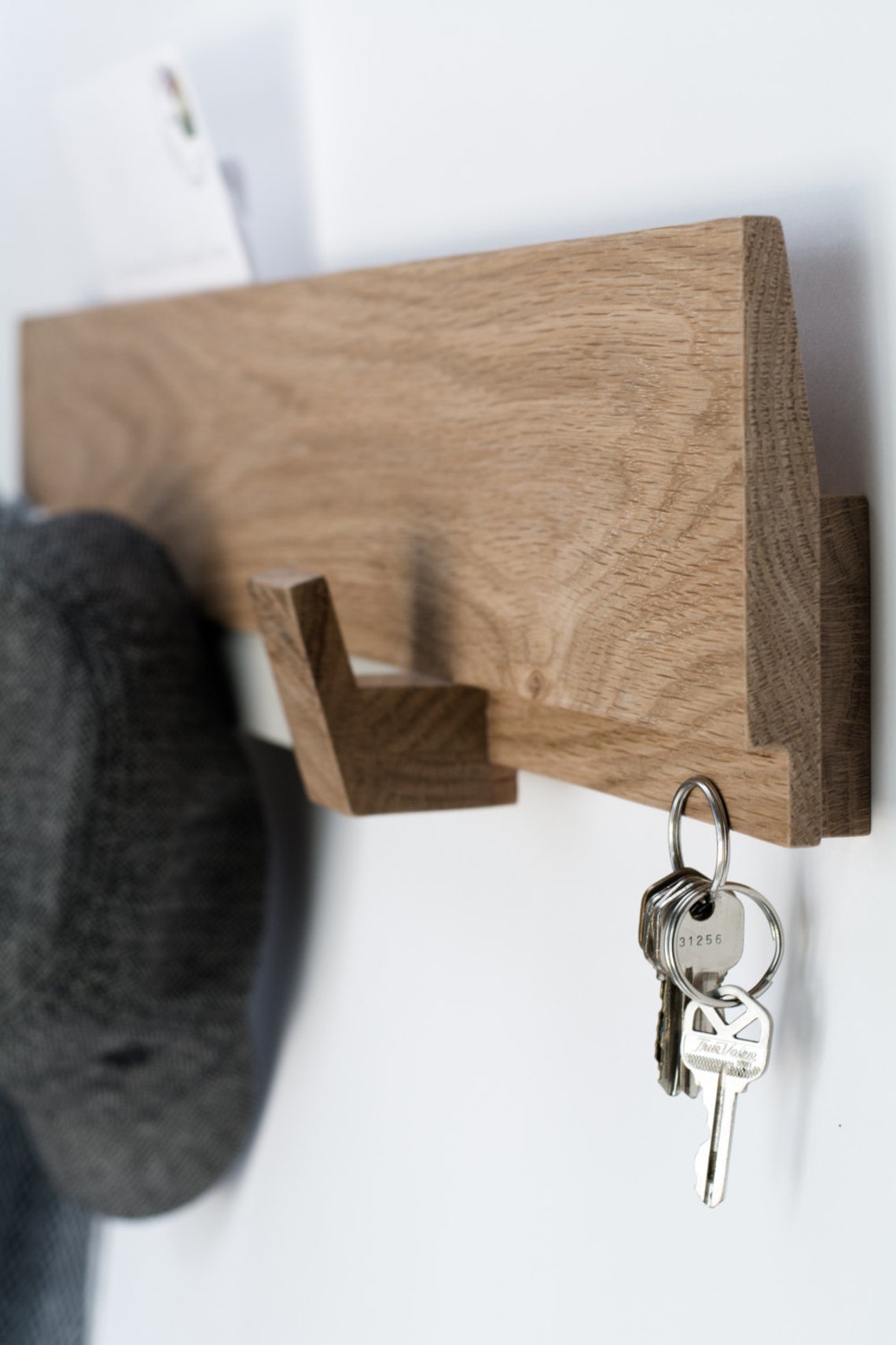 Entryway Wall Rack White Oak Wood - Etsy