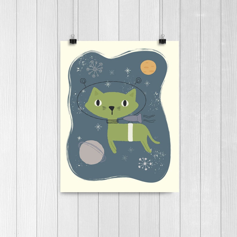 Space Cats Set of Prints for for Nursery or Child's | Etsy