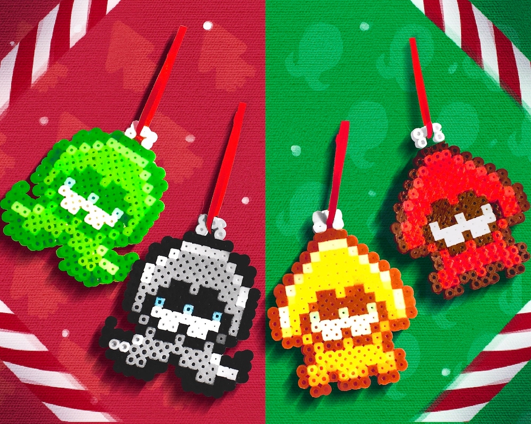 Inkling and Octoling Perler Bead Christmas Ornaments | Splatoon ...