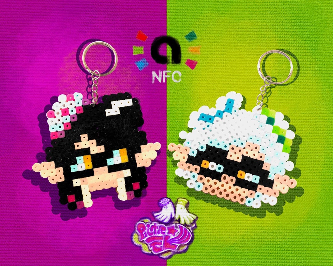 Squid Sisters NFC Bead Sprite Keychains | Splatoon - Etsy
