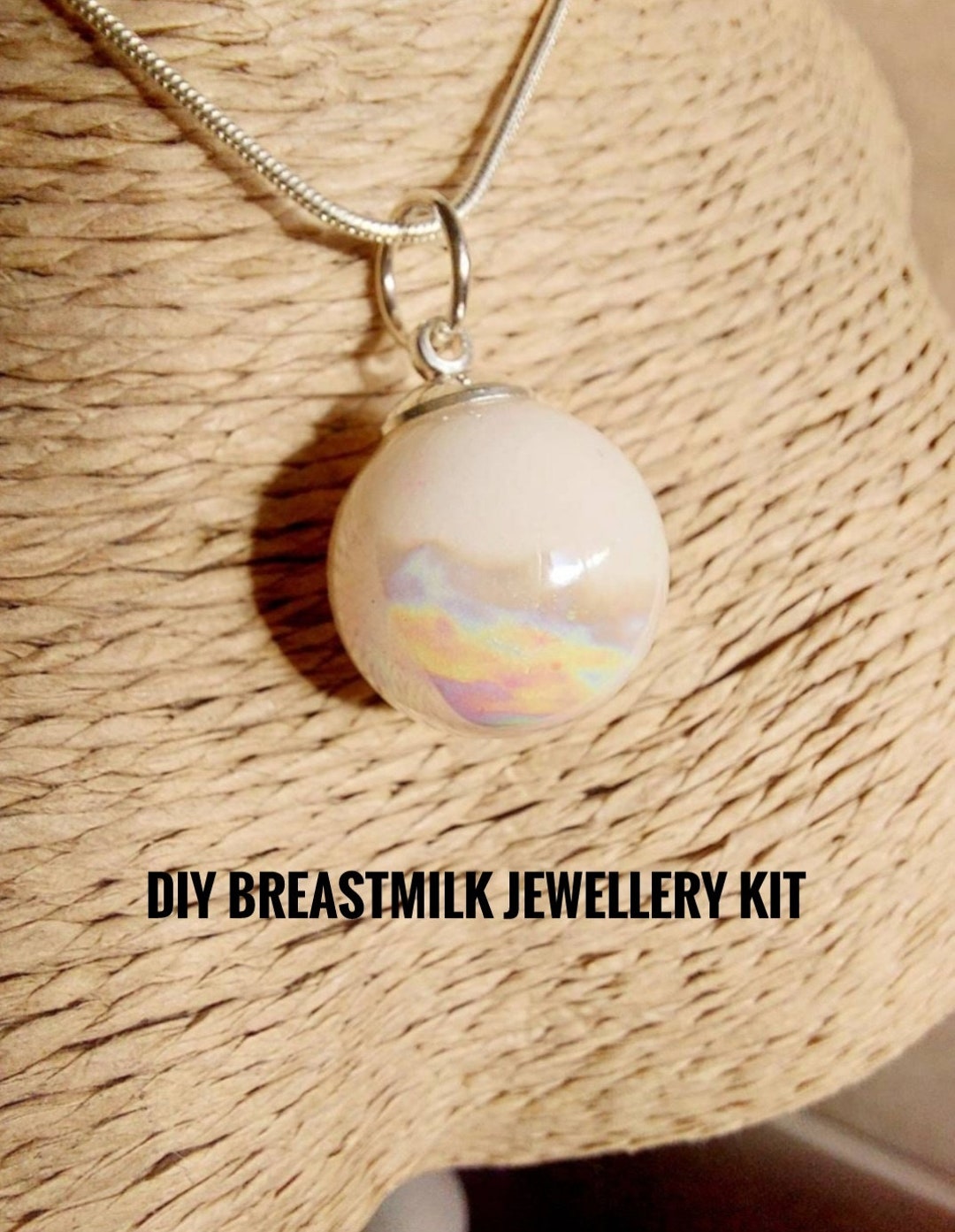 Breast Milk Jewellery Kit, Pearlescent Orb Necklace, DIY Kit, Hand Made ...