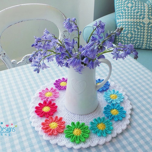 Table Doily Crochet Pattern Daisy Table Mat Crochet Pattern - Etsy UK
