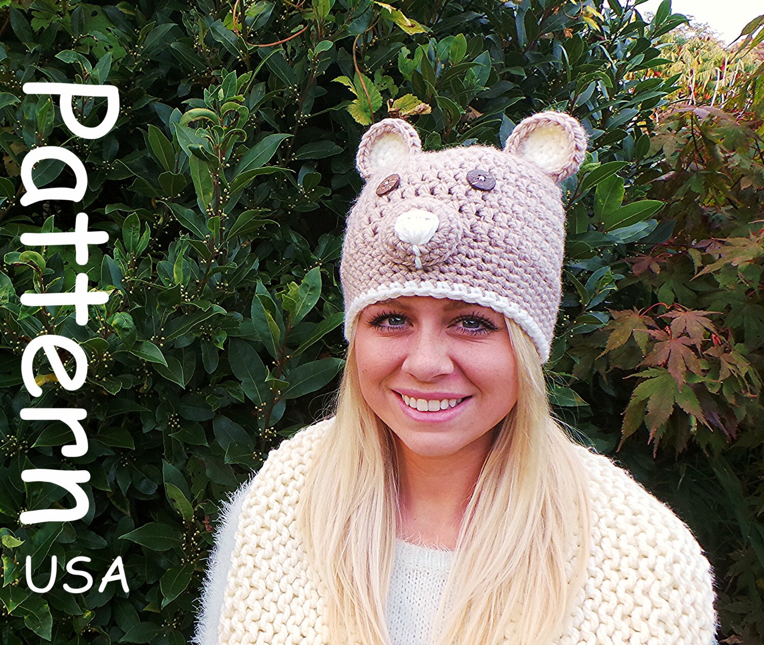 CROCHET HAT PATTERN Brown Bear Hat Pattern Chunky Crochet Hat Pattern ...